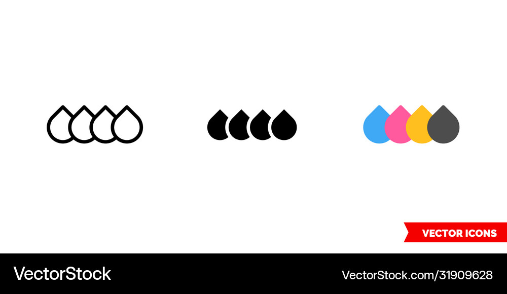 Cmyk icon 3 types isolated sign symbol Royalty Free Vector