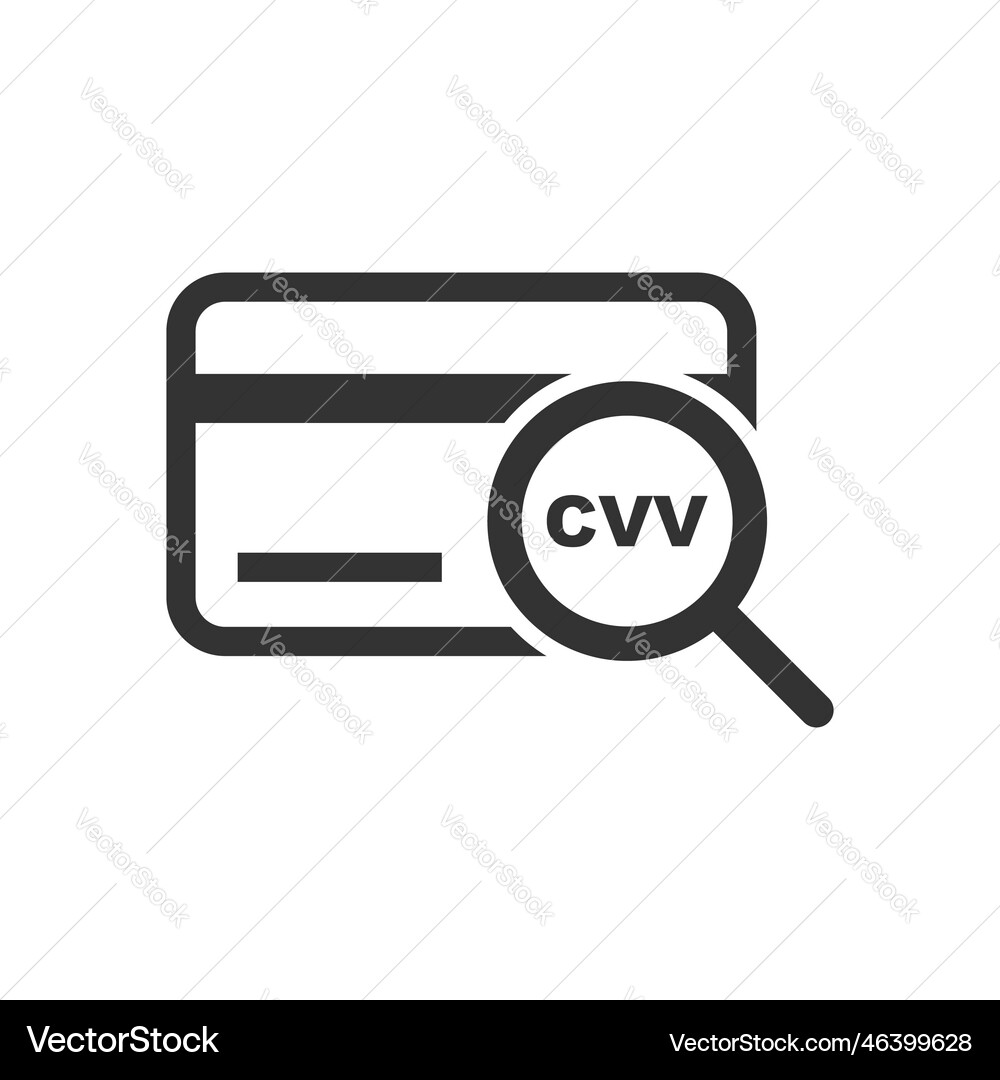 Credit card icon in flat style cvv verification Vector Image