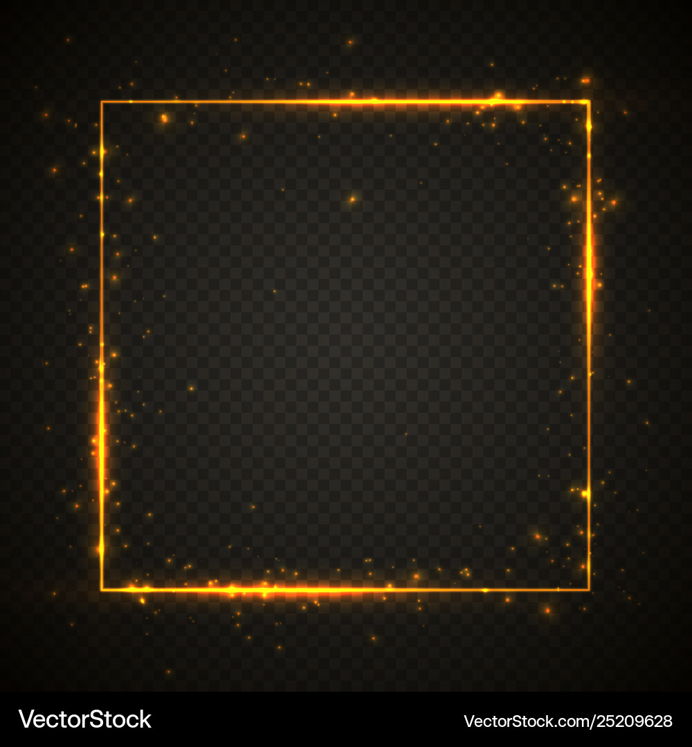 Gold shiny glitter glowing vintage frame Vector Image