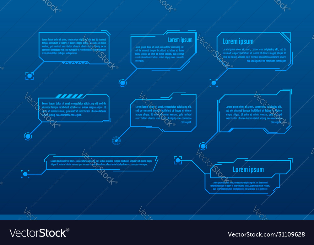 Hud futuristic style callout titles Royalty Free Vector Hud futuristic style callout titles Royalty Free Vector