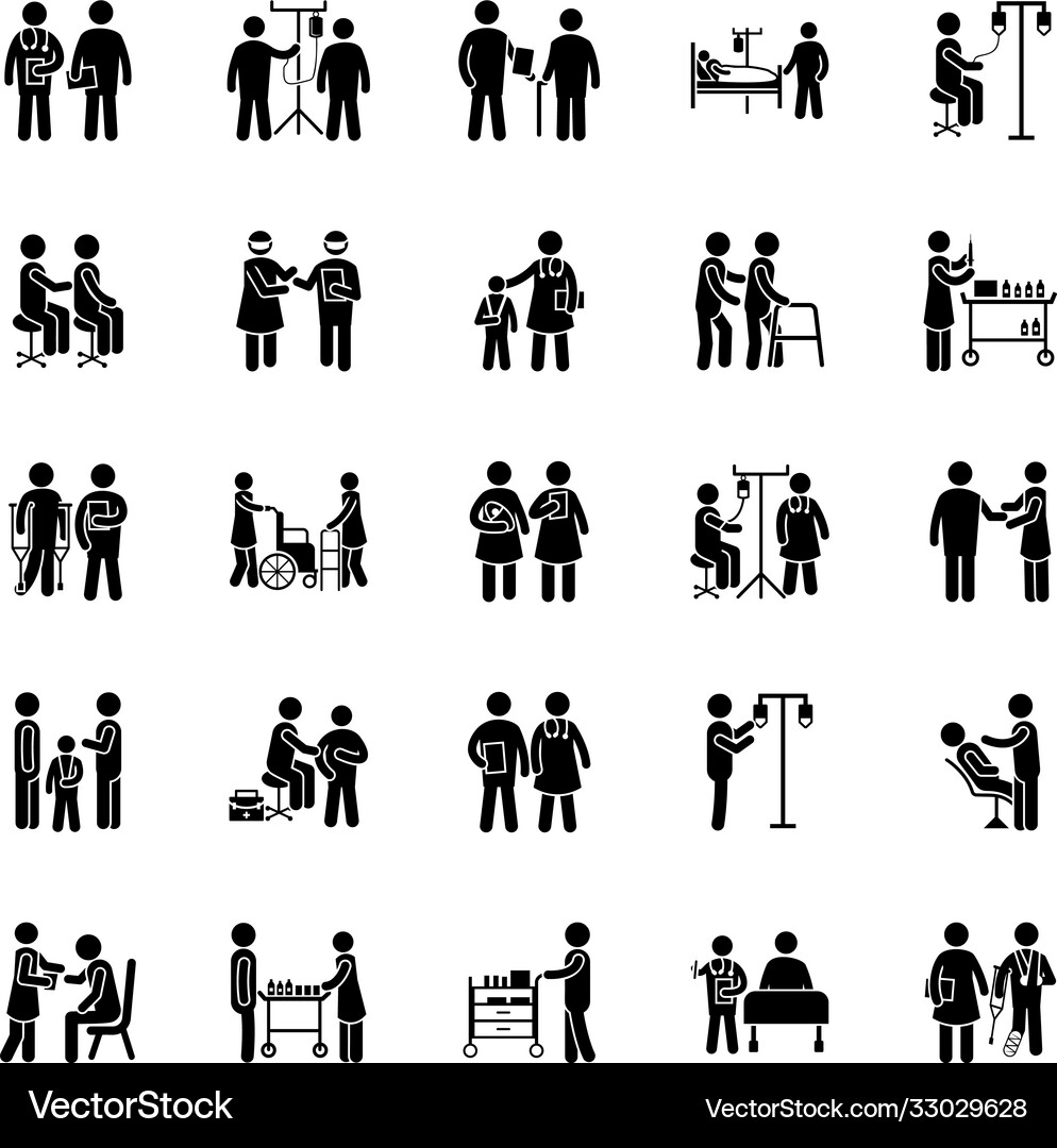 Medical situations icons set Royalty Free Vector Image