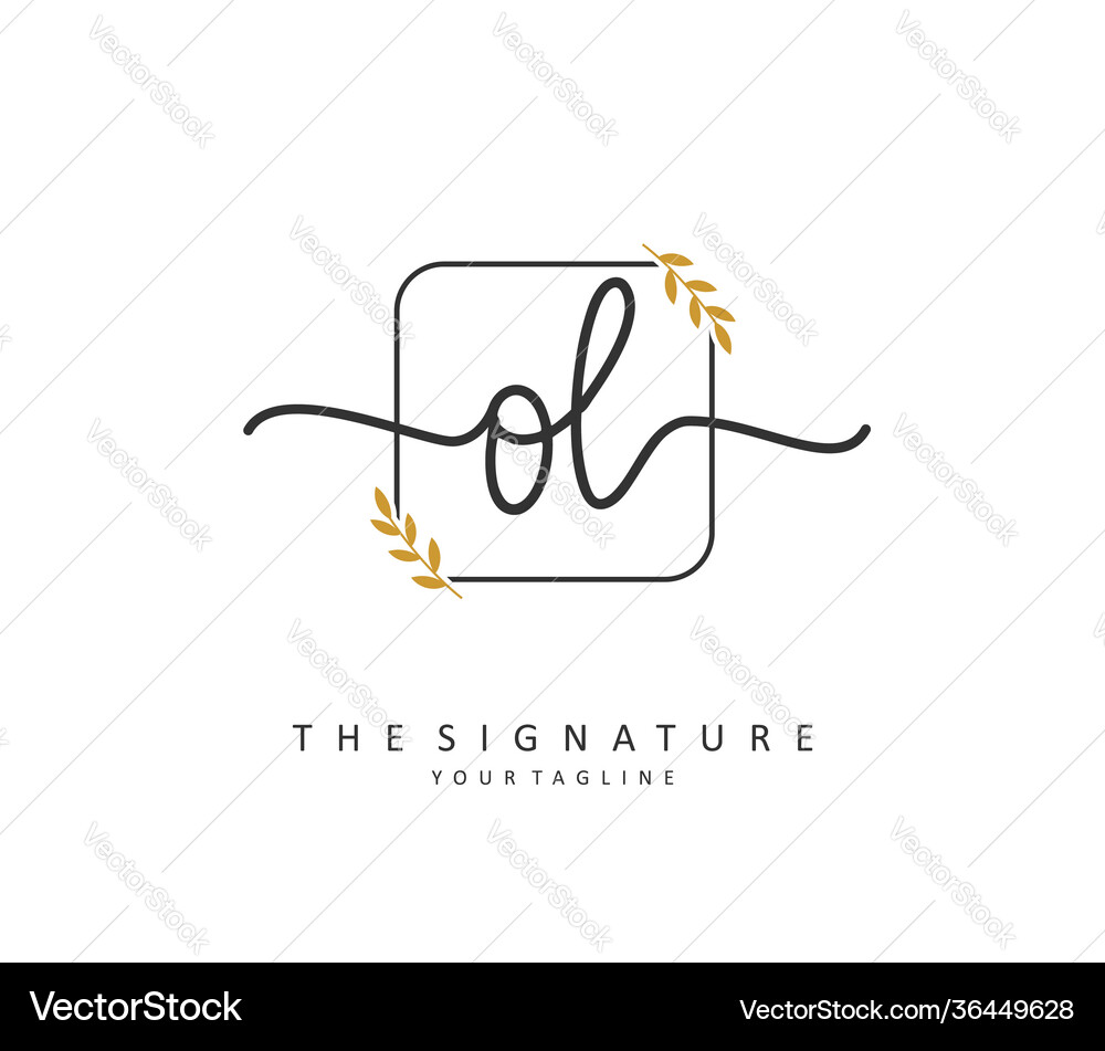 Ol initial letter handwriting and signature logo Vector Image