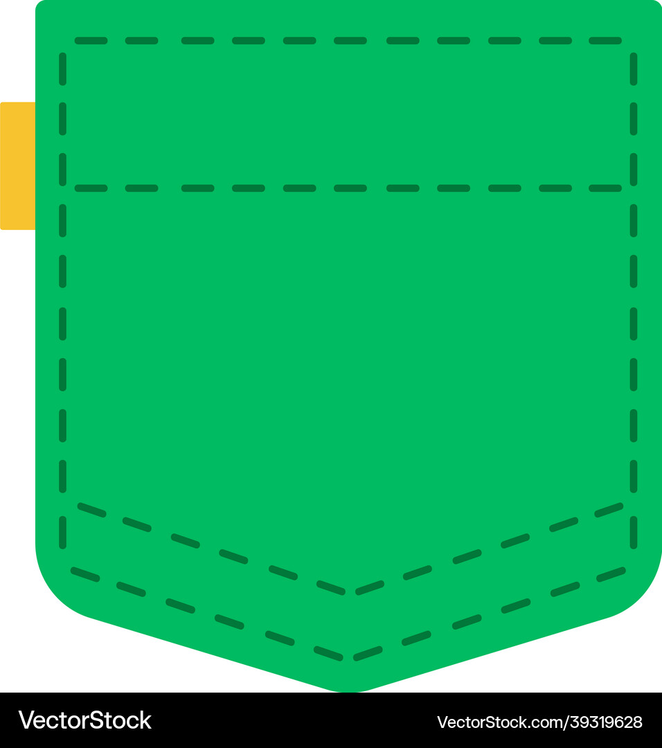 Patch pocket green cartoon pocket is a piece Vector Image
