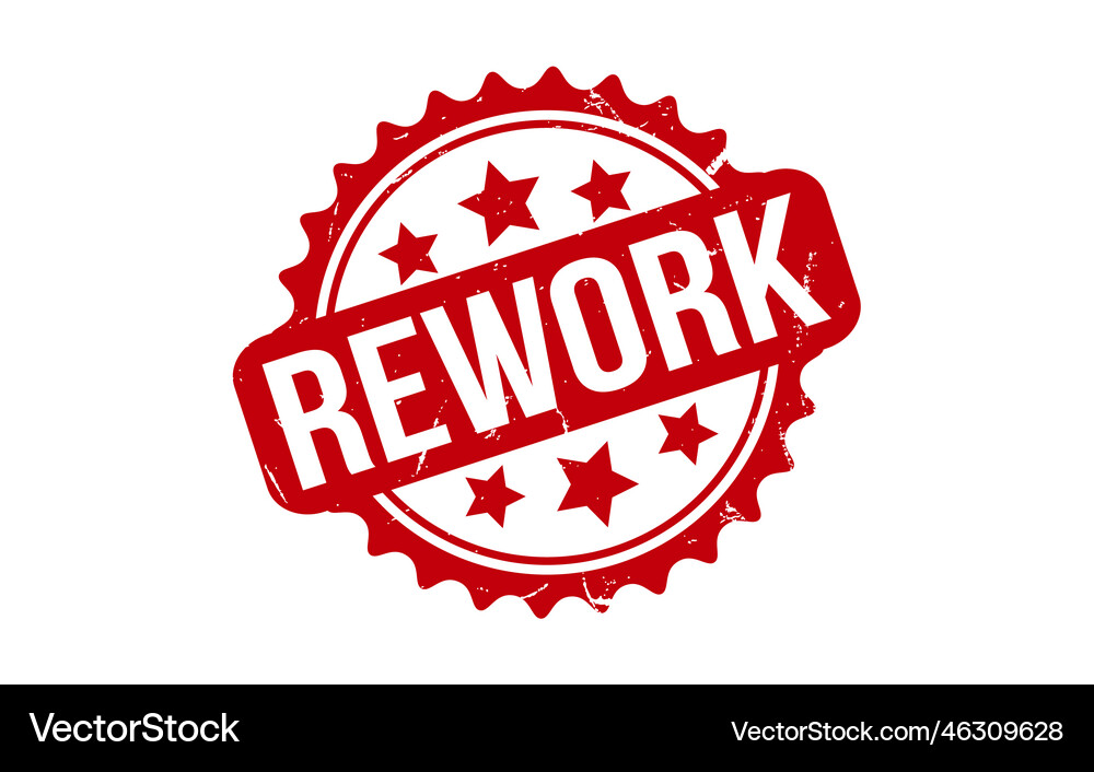Rework rubber grunge stamp seal Royalty Free Vector Image