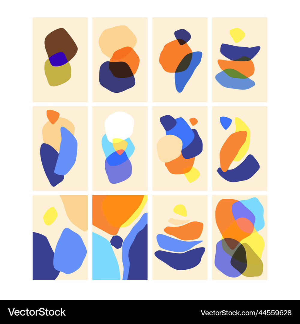Set of creative minimalist hand painted Royalty Free Vector