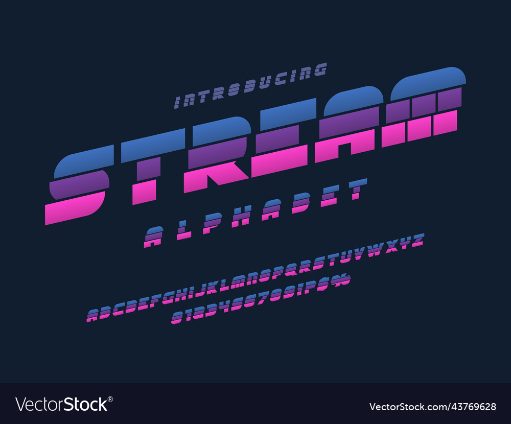 Split font Royalty Free Vector Image - VectorStock