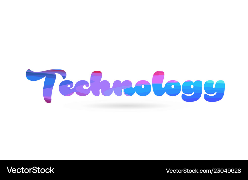 Technology pink blue color word text logo icon Vector Image