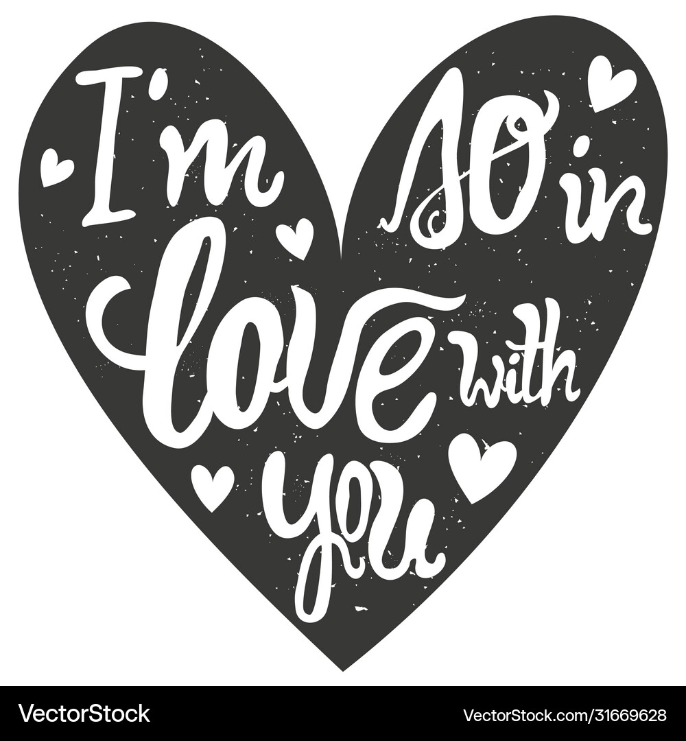Typography lettering poster with heart Royalty Free Vector