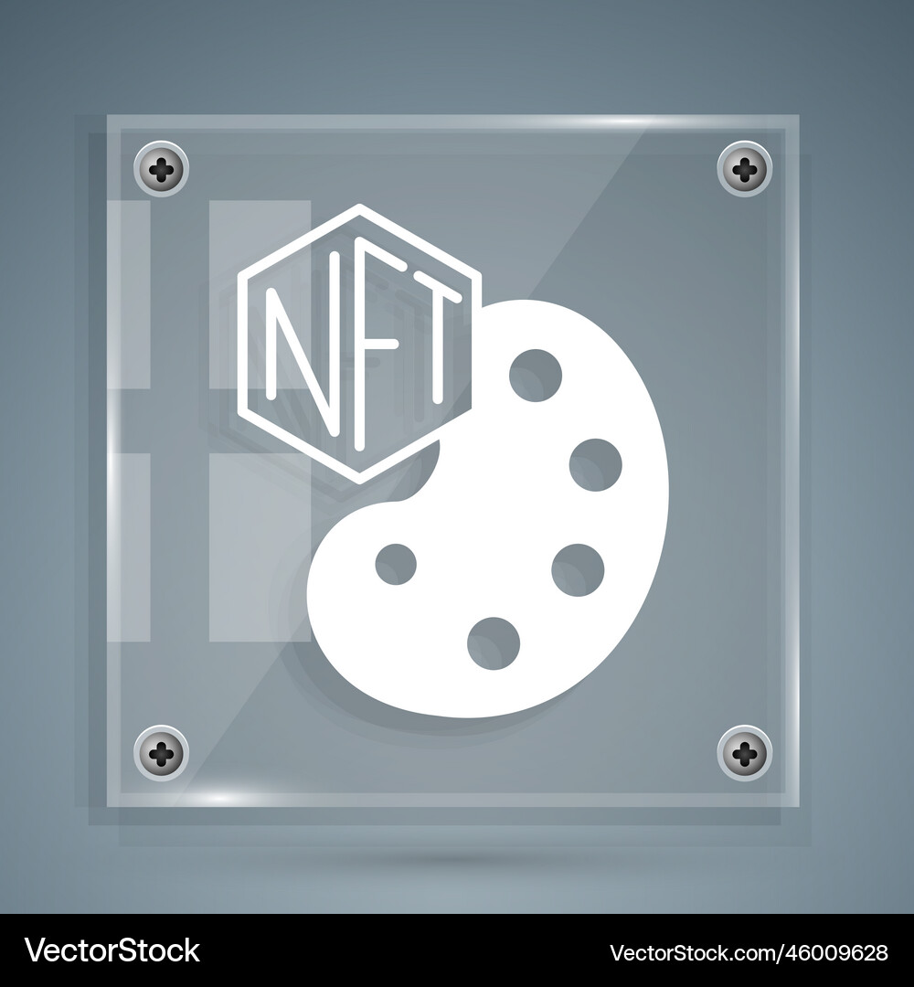 White nft digital crypto art icon isolated on grey