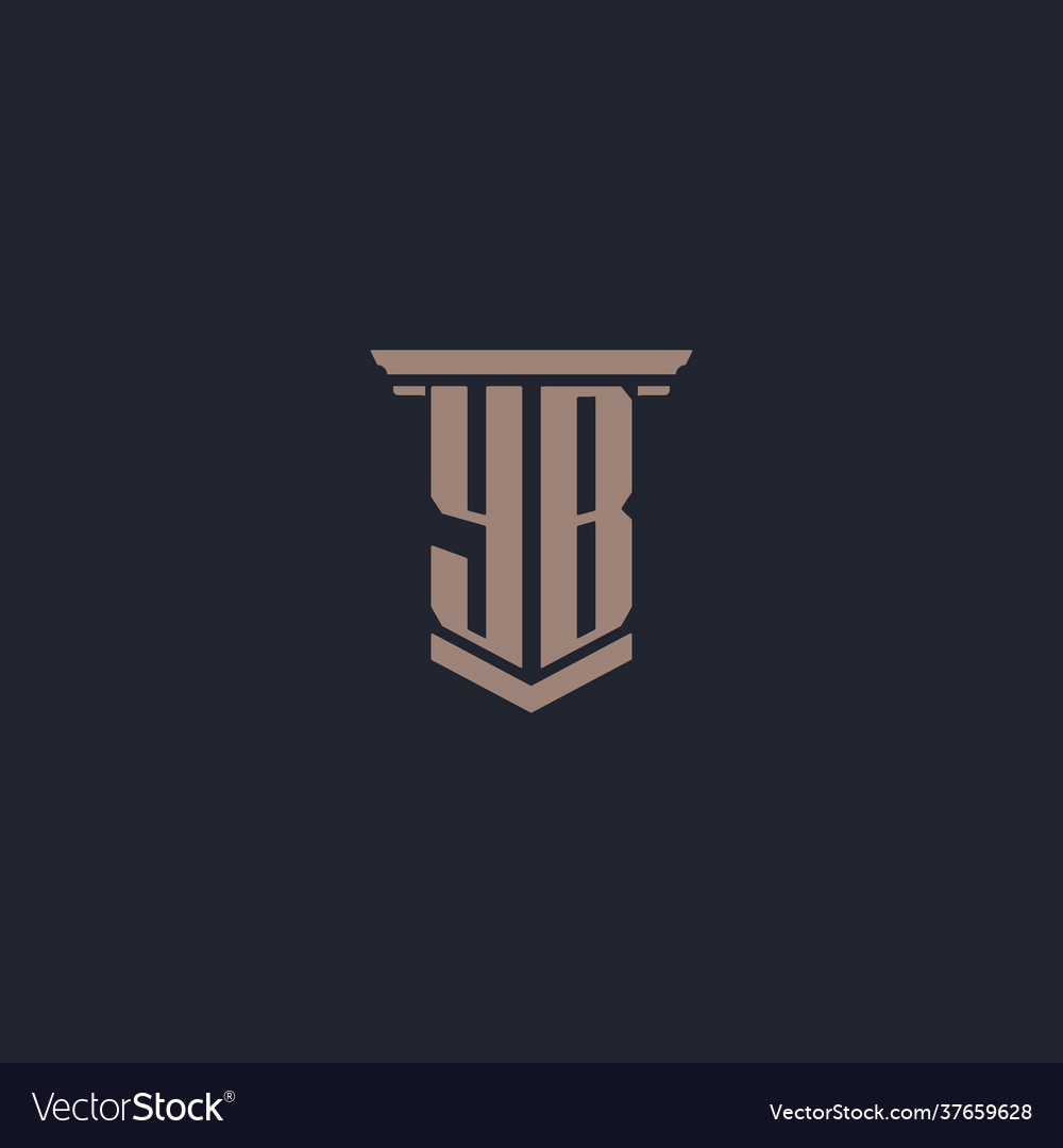 Yb initial monogram logo with pillar style design Vector Image