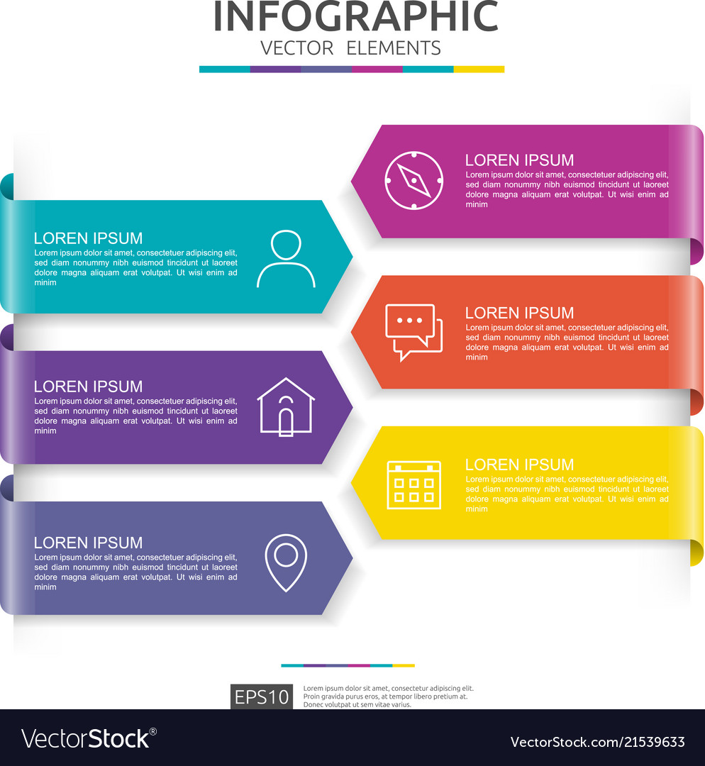 6 steps infographic timeline design template Vector Image