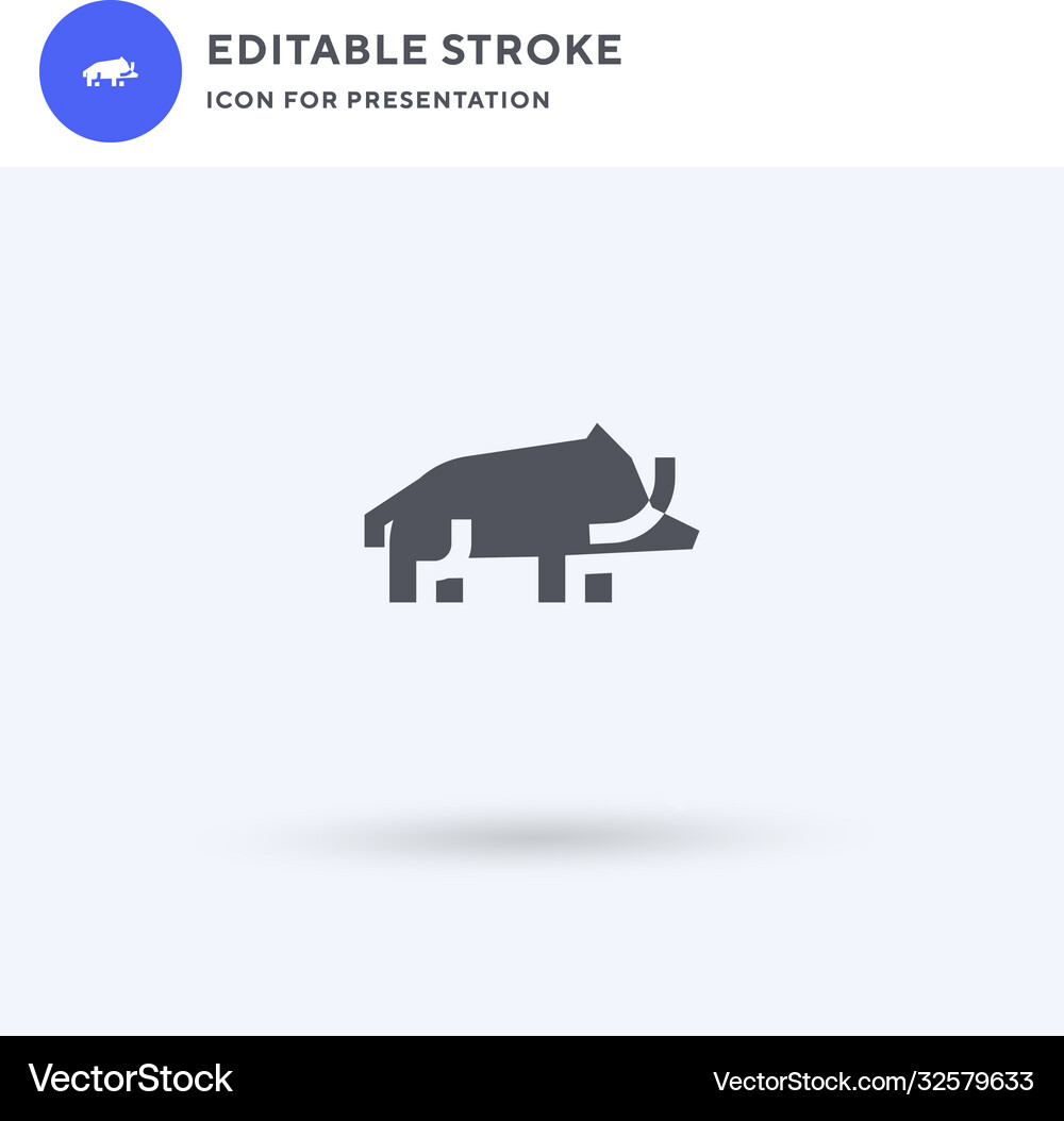 Boar icon filled flat sign solid Royalty Free Vector Image
