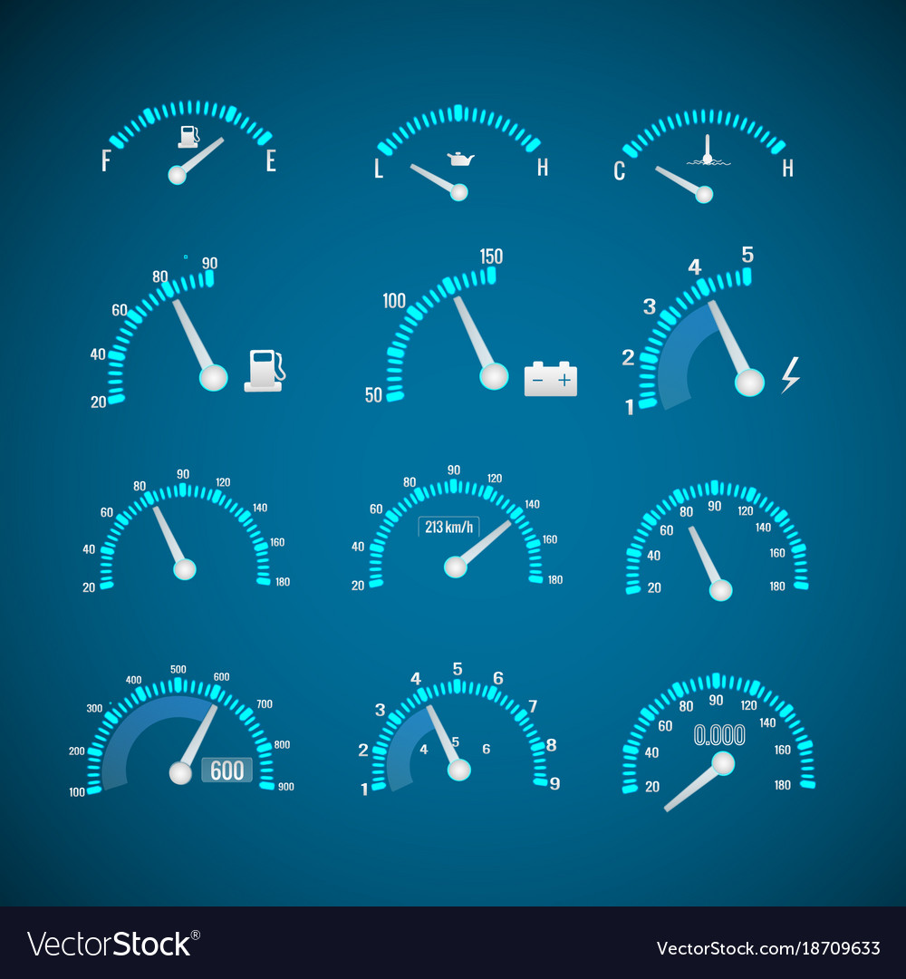 Car interface elements set Royalty Free Vector Image