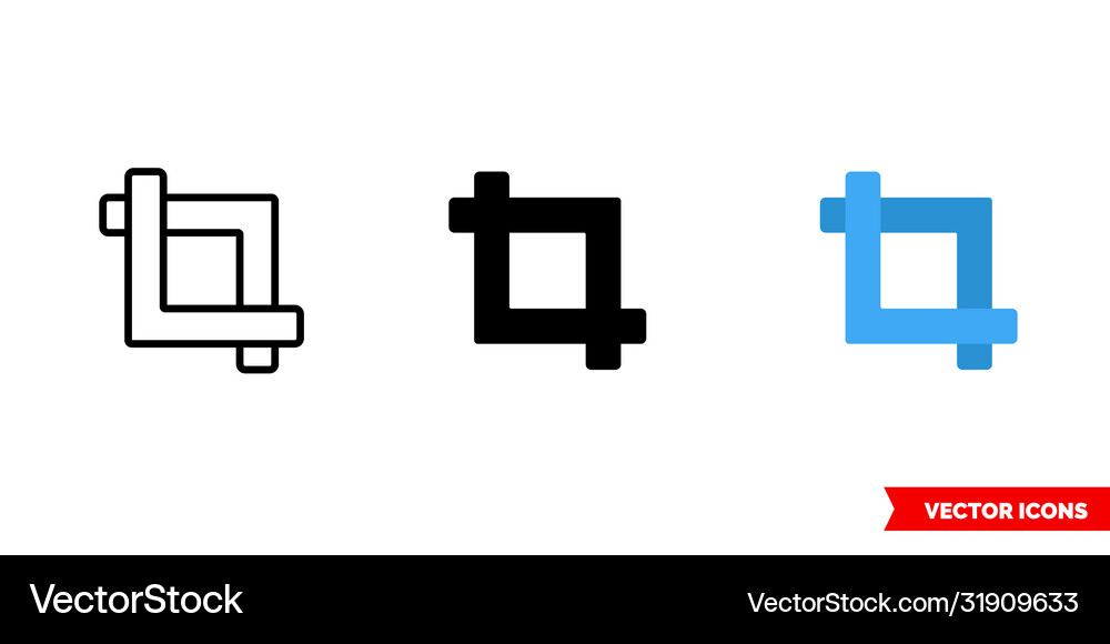 Crop icon 3 types isolated sign symbol Royalty Free Vector