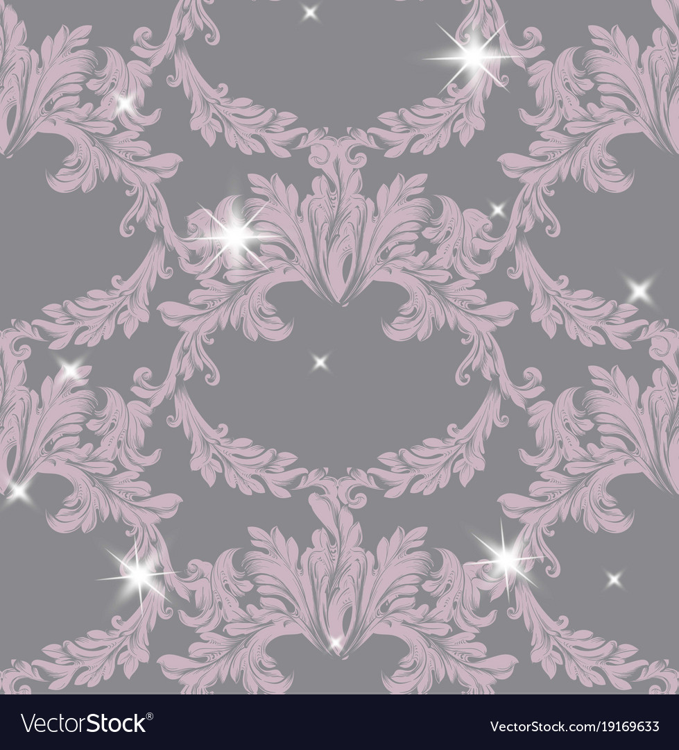 Damask pattern sparkling Royalty Free Vector Image