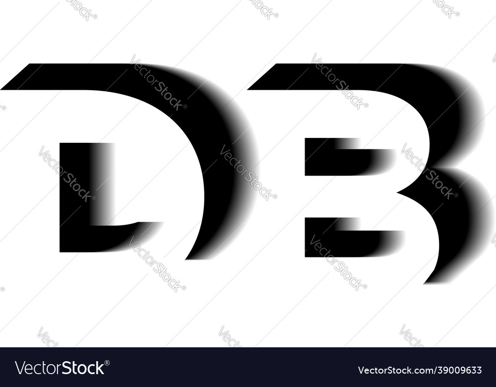 Db monogram shadow shape style Royalty Free Vector Image