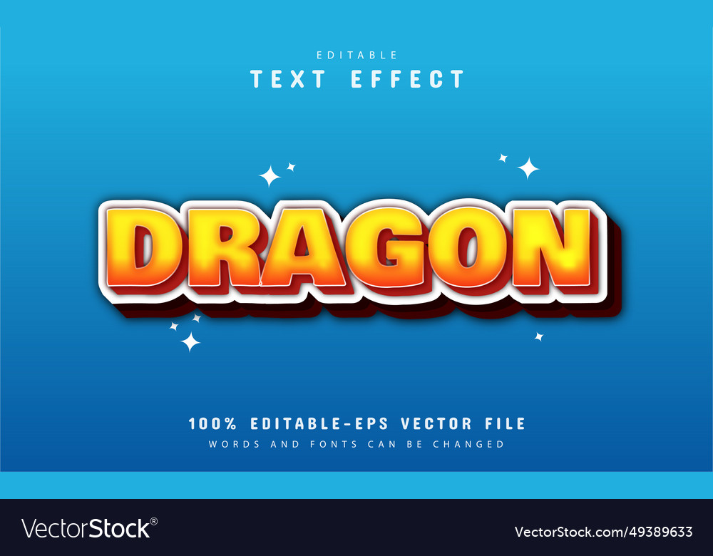 Editable text effect - dragon Royalty Free Vector Image