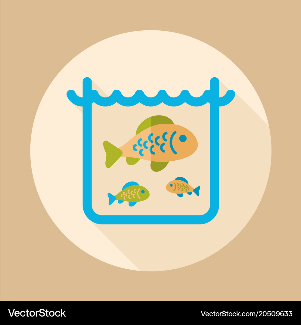Fish in a pond or aquarium icon Royalty Free Vector Image