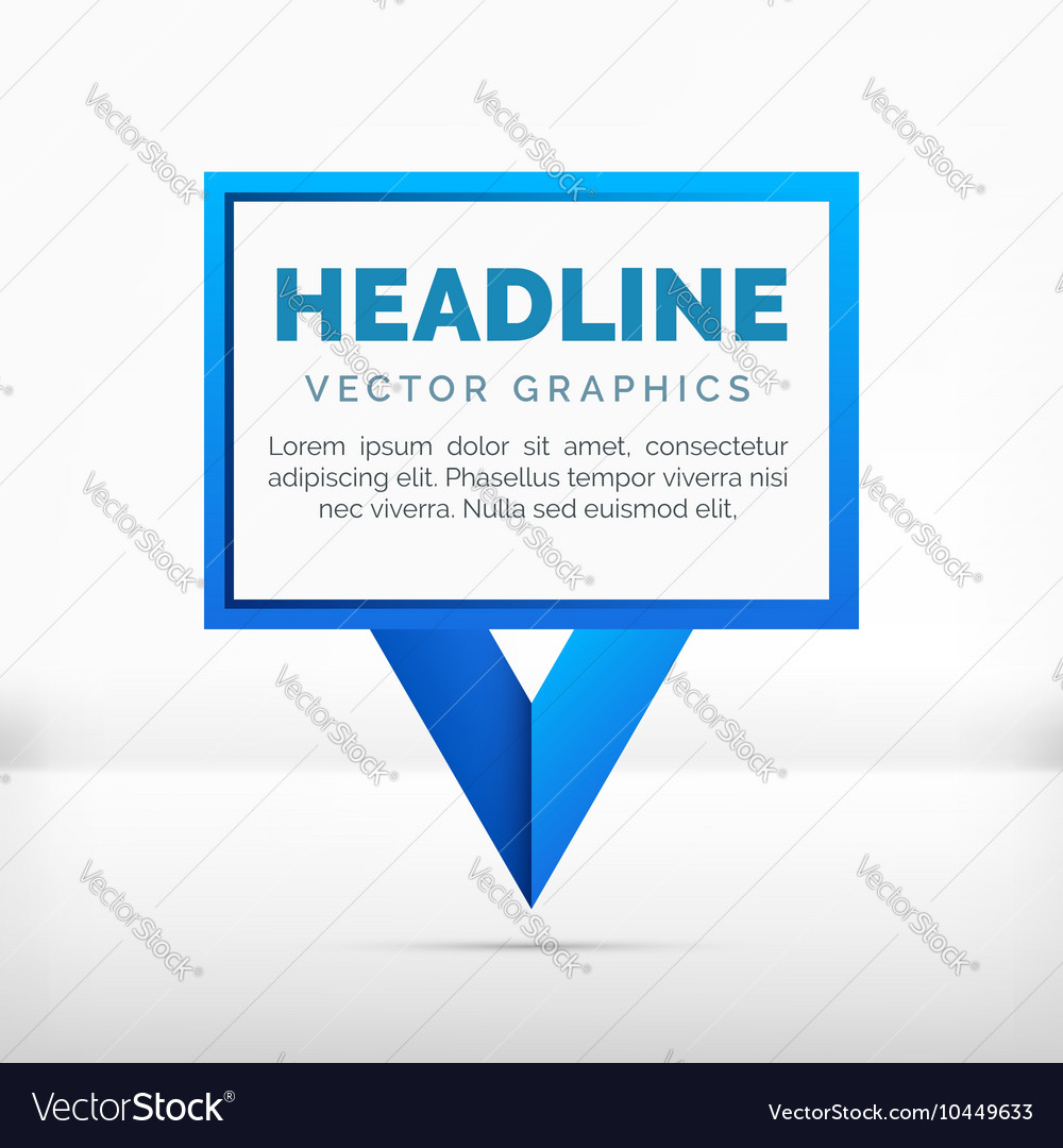 Pointer label graphics blue color Royalty Free Vector Image