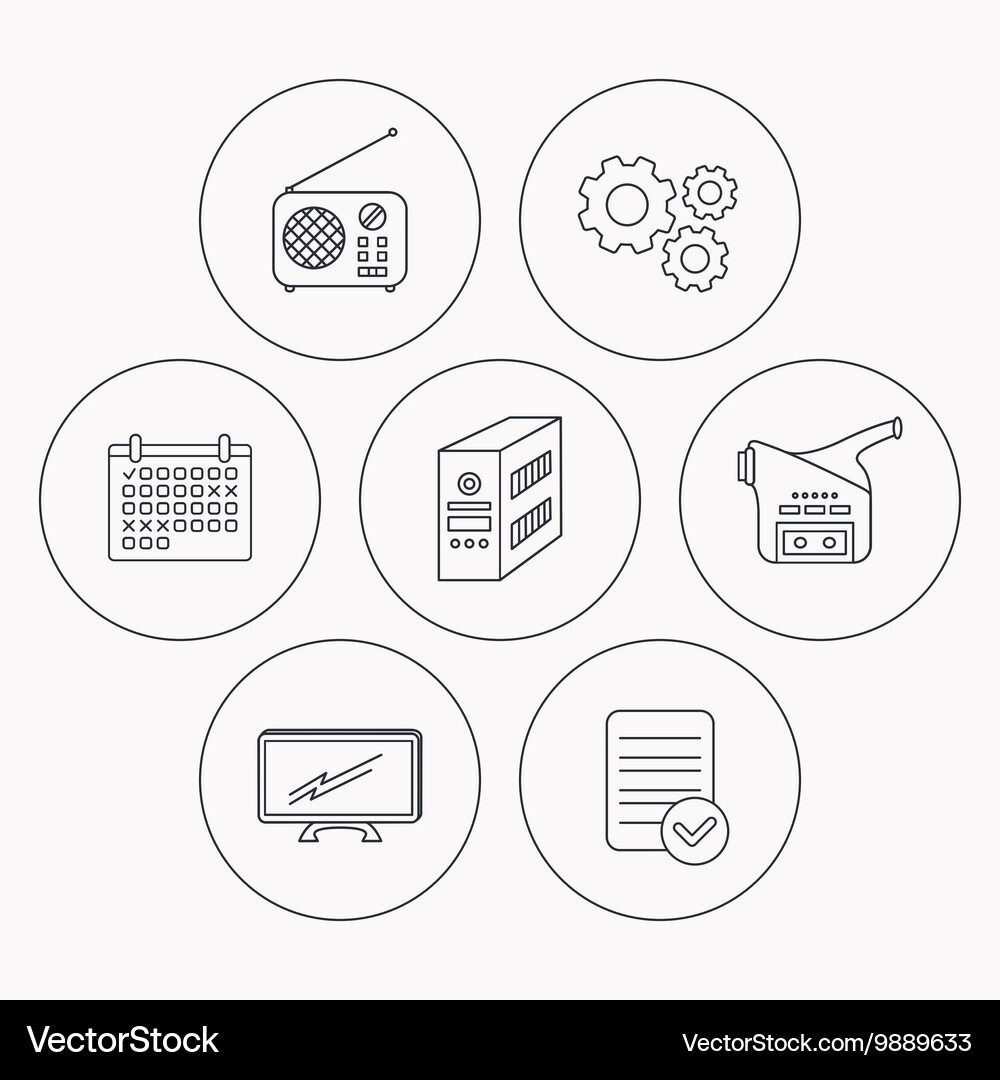 Radio tv and video camera icons Royalty Free Vector Image
