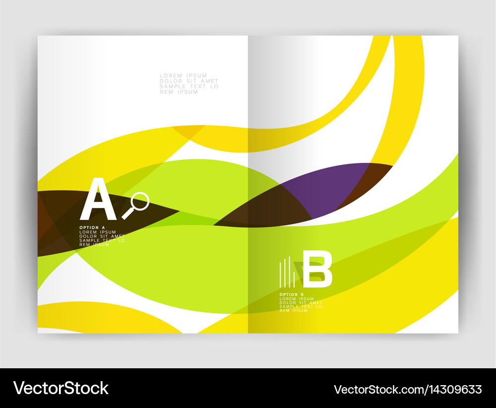 Wave design business brochure or annual report Vector Image