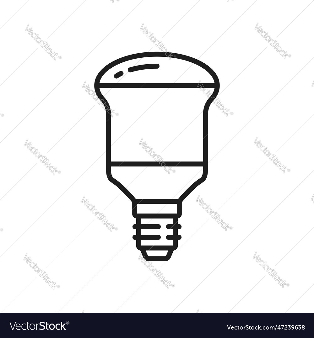 Decorator light bulb and led lamp line icon Vector Image