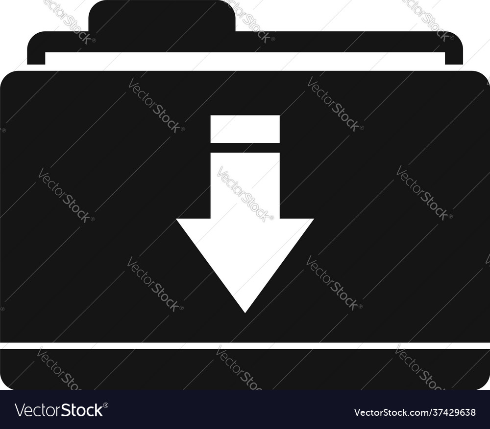 Download folder icon simple style Royalty Free Vector Image Download folder icon simple style Royalty Free Vector Image