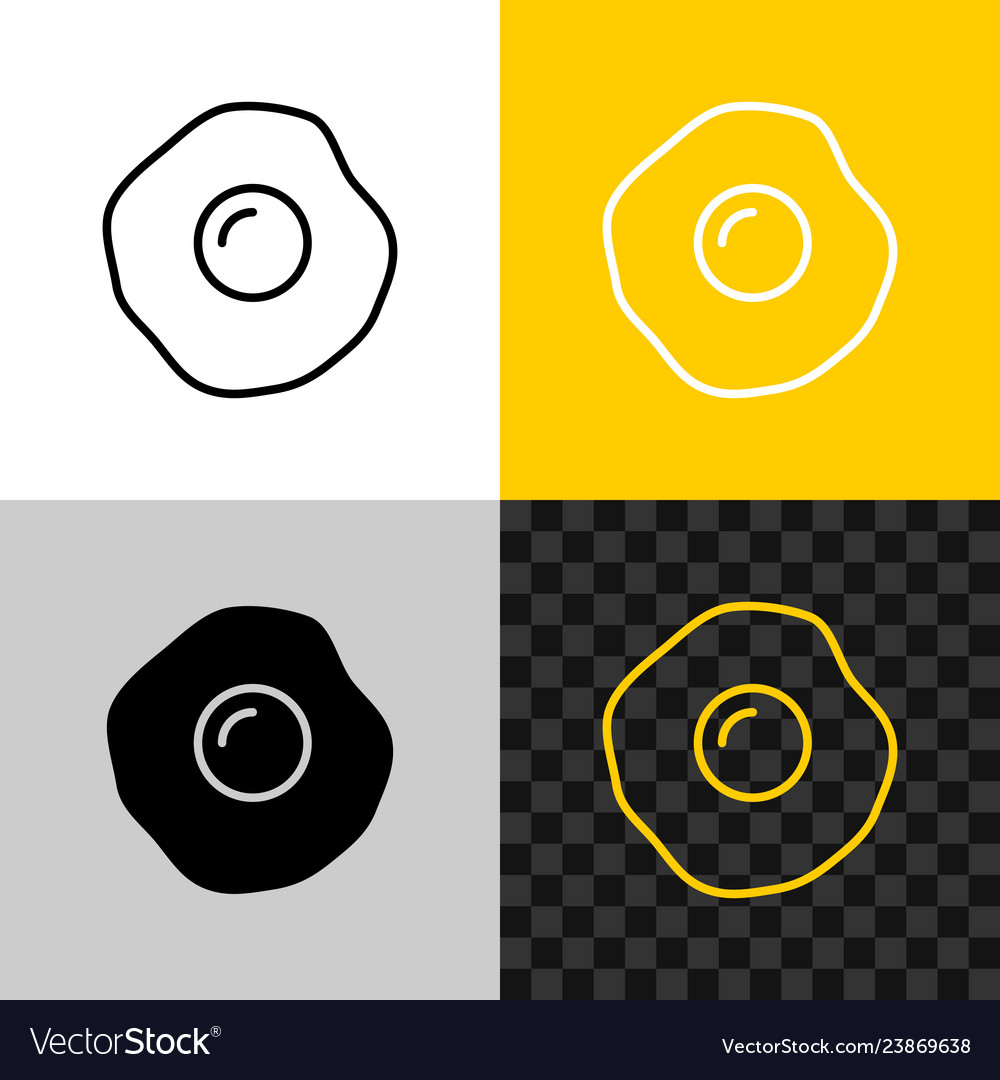 Fried egg line style icon srambled eggs symbol Vector Image
