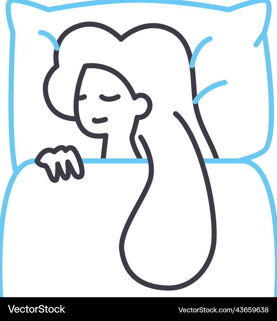 Good sleep line icon outline symbol Royalty Free Vector