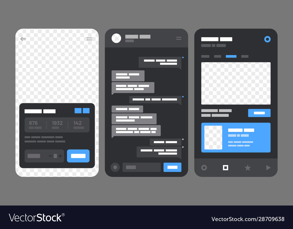 Mobile app concept flowchart with ui elements Vector Image