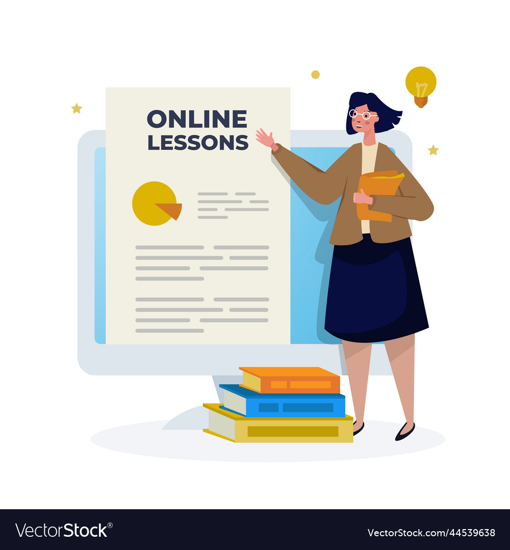 Online study teaching Royalty Free Vector Image