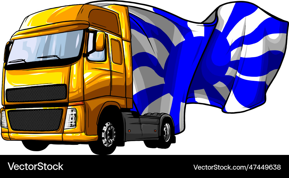 Semi truck with rising Royalty Free Vector Image
