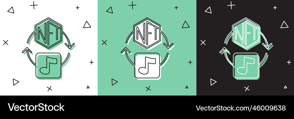 Set nft digital crypto art icon isolated on white Vector Image