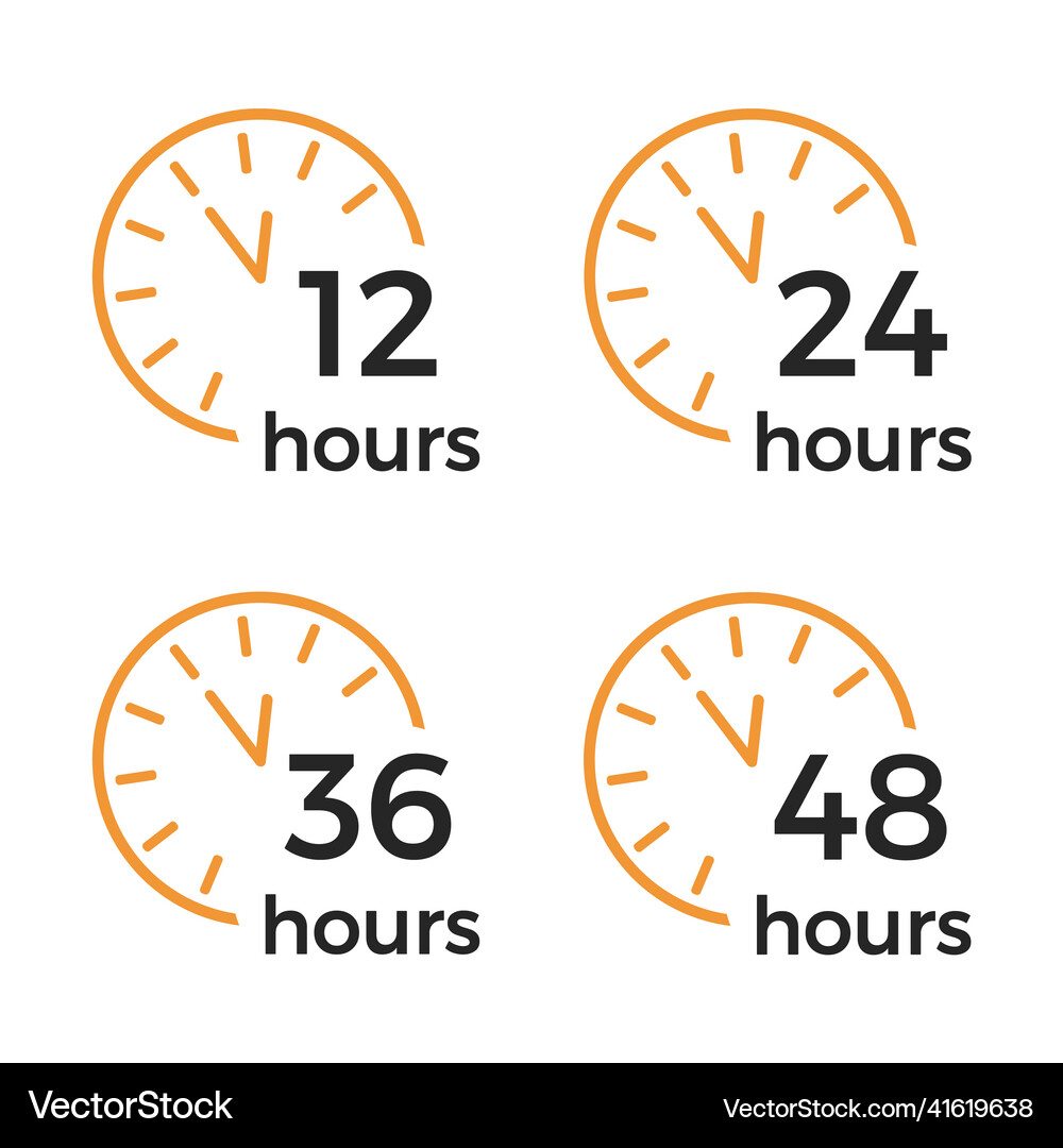 Various time stickers 12 24 36 and 72 hours Vector Image