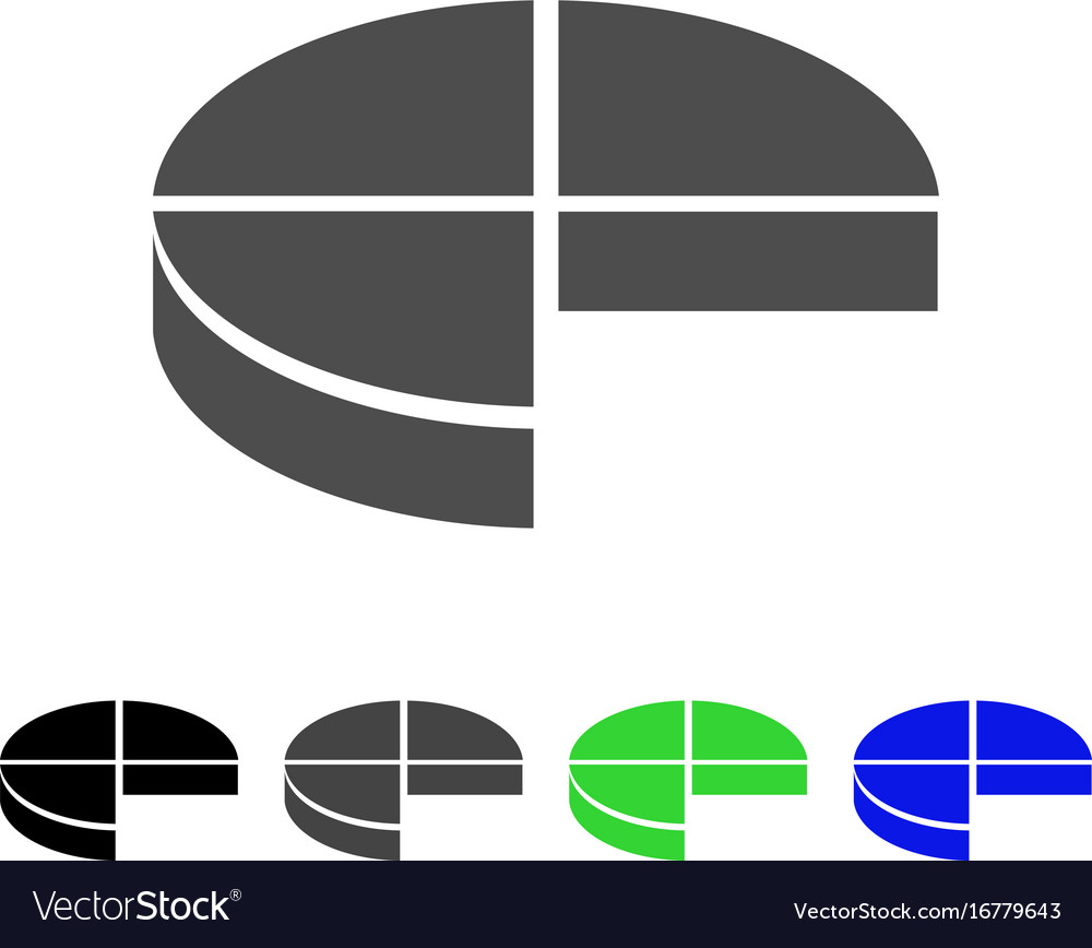 3d pie chart flat icon Royalty Free Vector Image