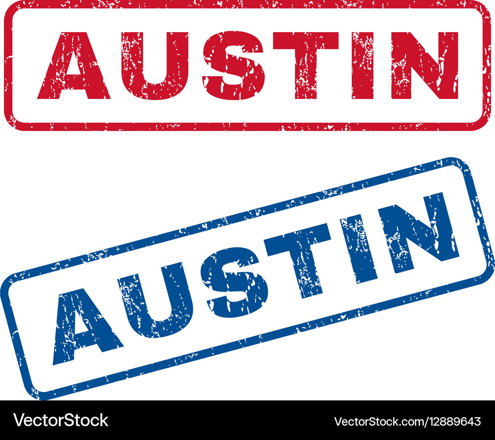 Austin rubber stamps Royalty Free Vector Image