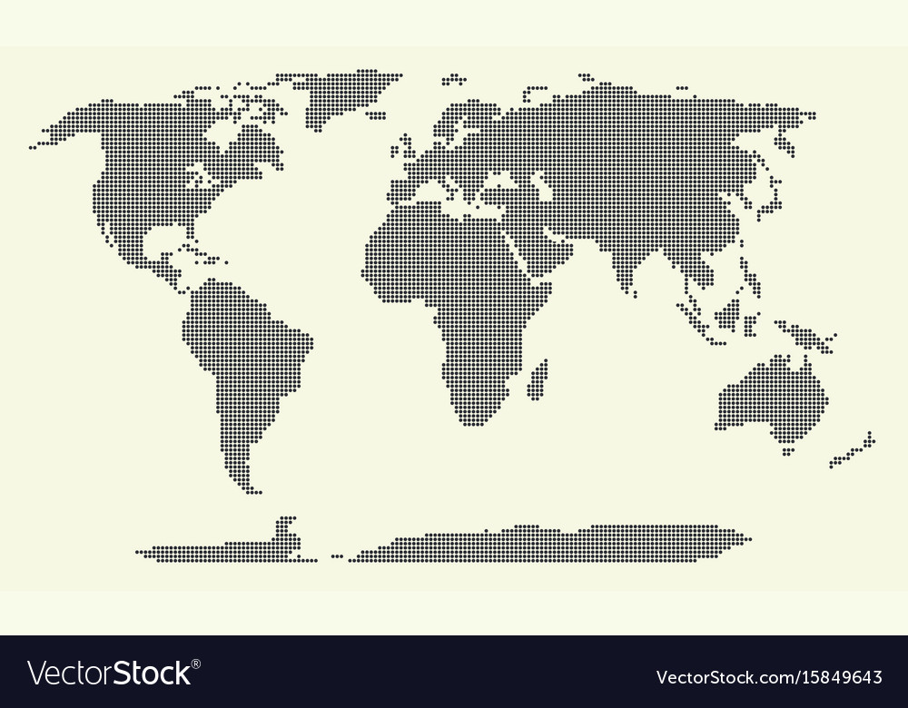 Dotted world map Royalty Free Vector Image - VectorStock