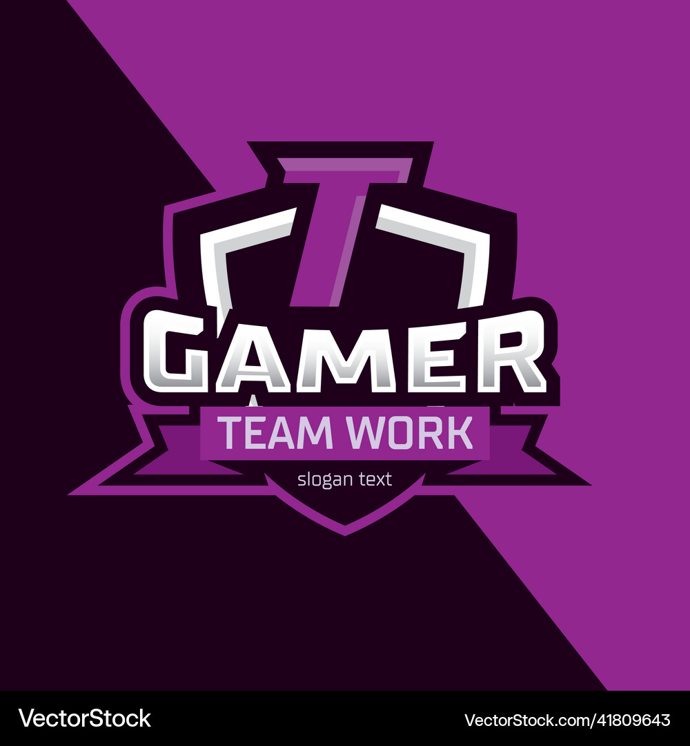 Esports logo letter t design template initials Vector Image