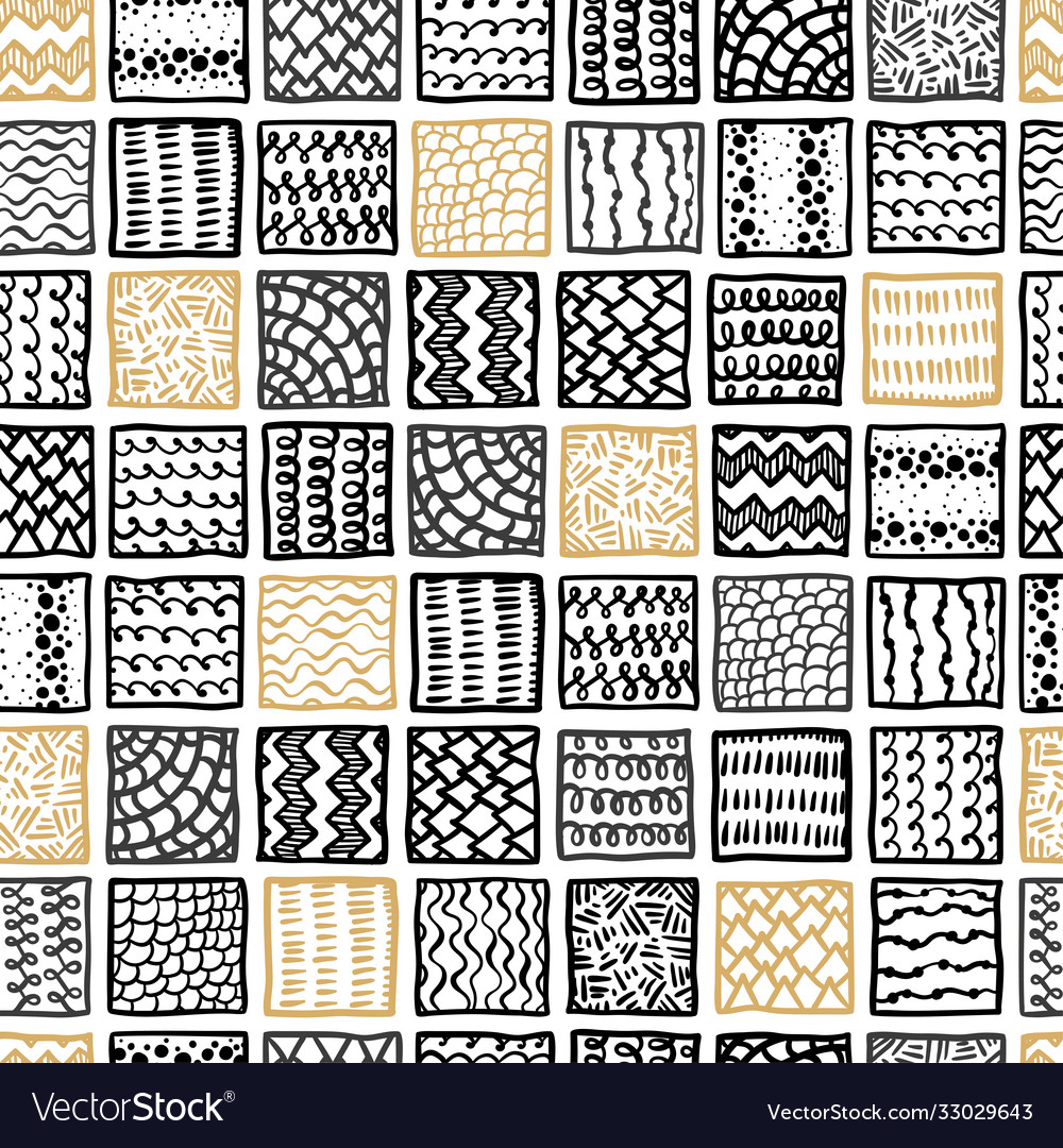 Fun and creative squares seamless pattern Vector Image