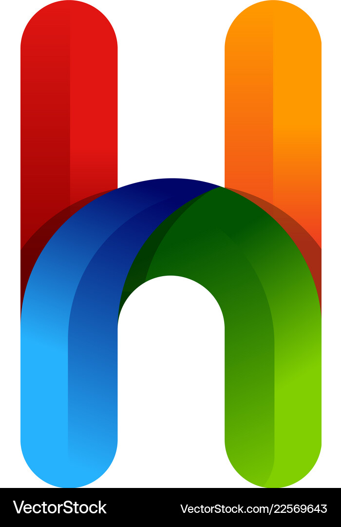 H colorful letter logo icon design Royalty Free Vector Image