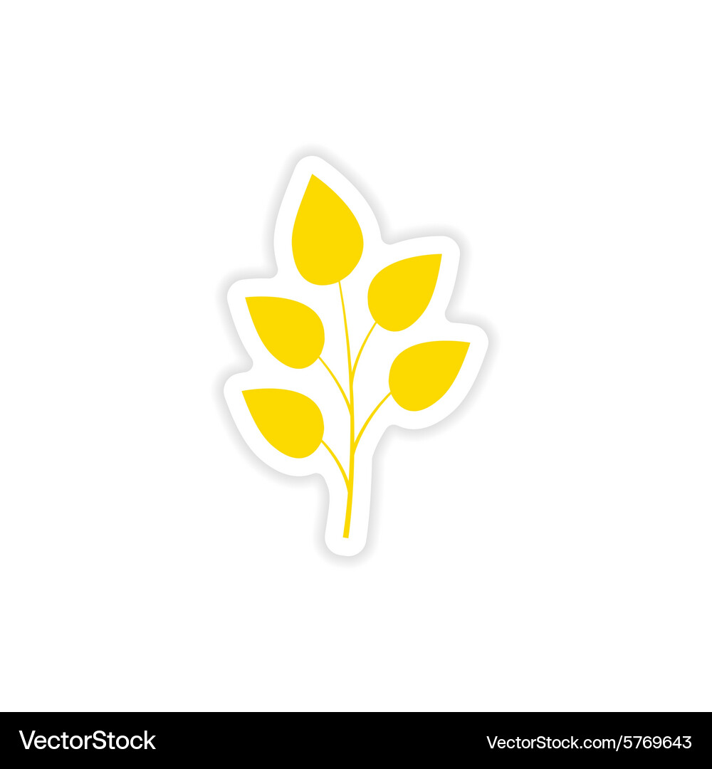 Icon sticker realistic design on paper leaves Vector Image