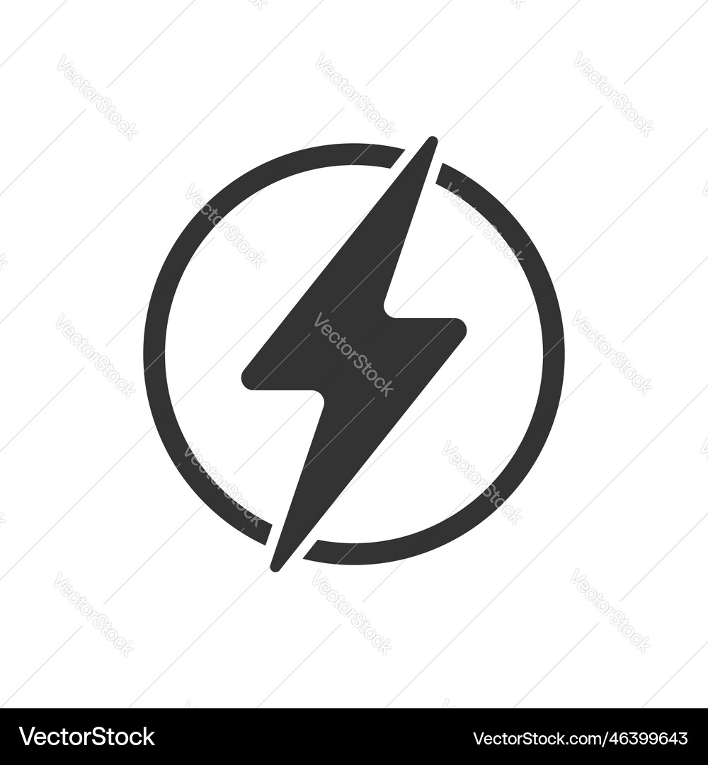 Lightning power icon in flat style energy symbol Vector Image