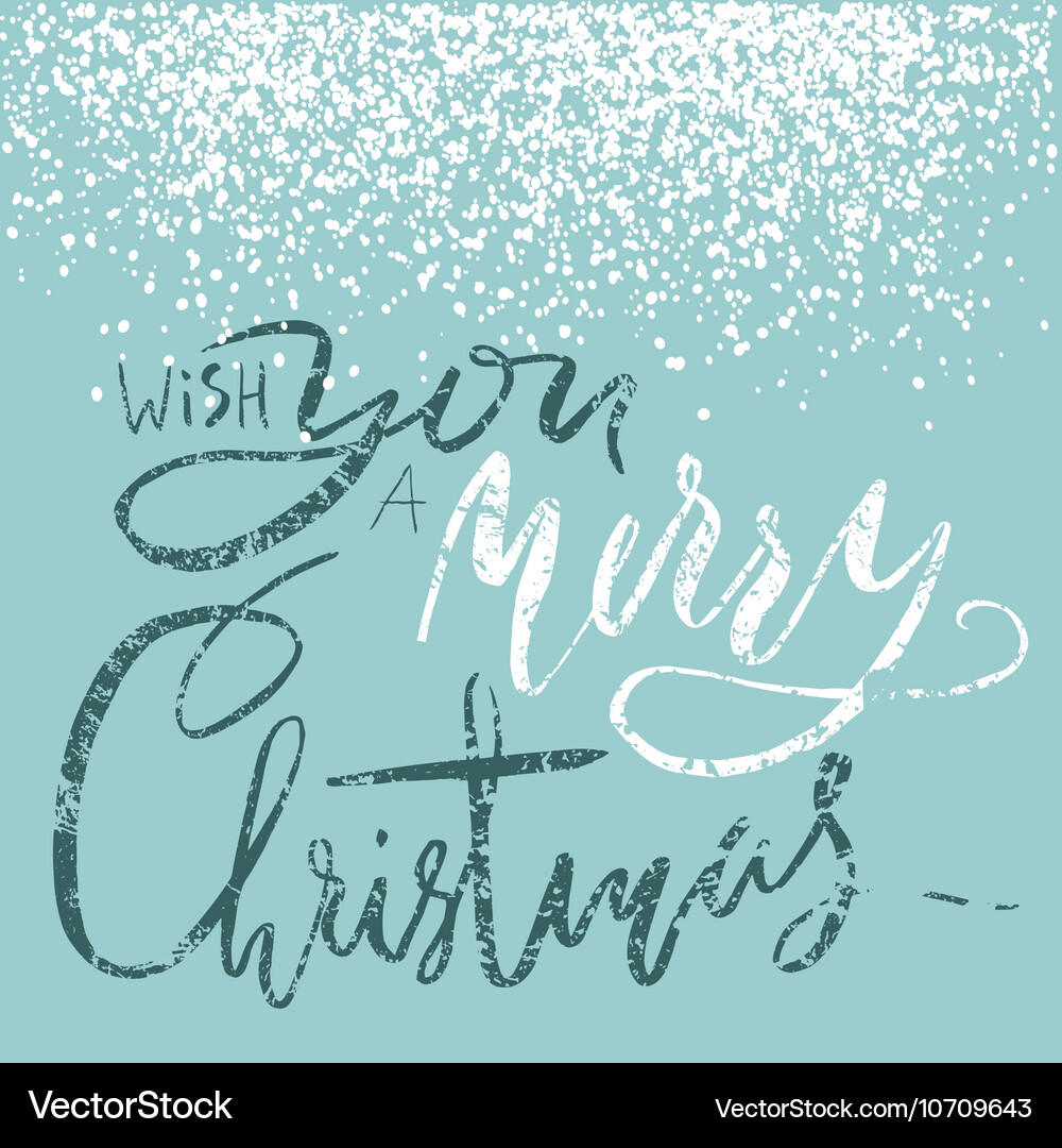 Merry christmas lettering design with white Vector Image