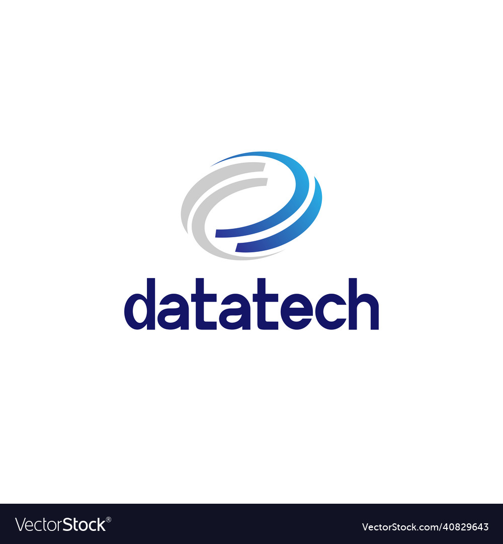 Modern simple datatech circle future logo design Vector Image