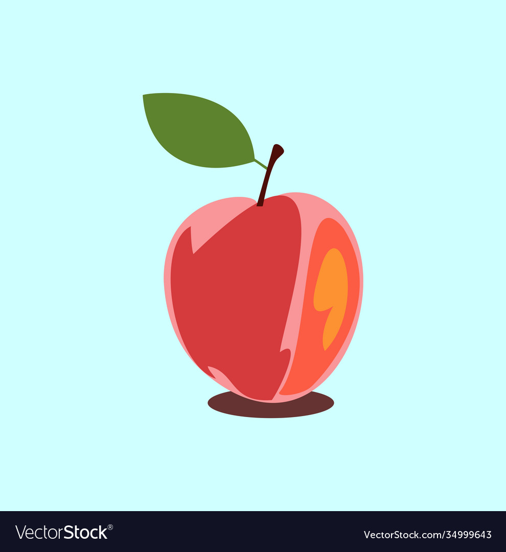 Object apple with a white background Royalty Free Vector