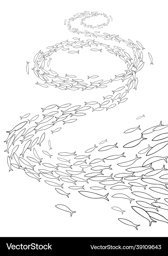 School of fish isolated on white background Vector Image