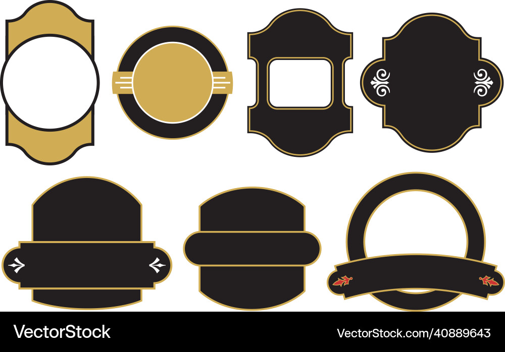 Set of badge or logo shape designs Royalty Free Vector Image