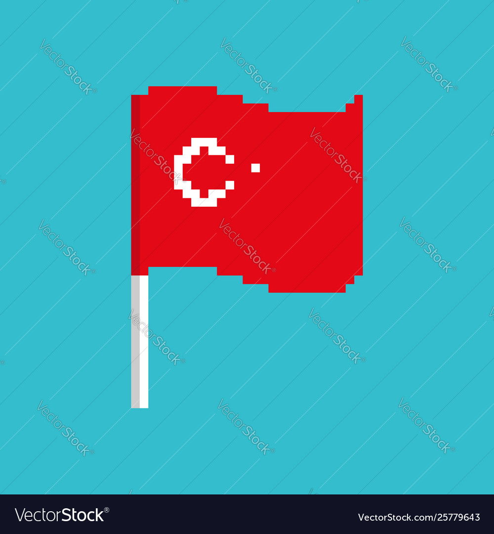 Turkey pixel flag pixelated banner turkish Vector Image