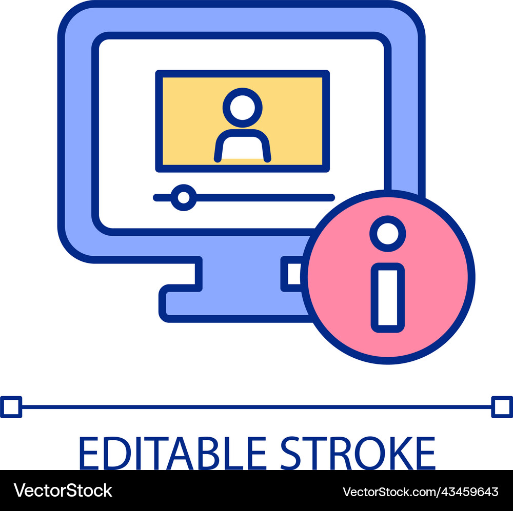 Watching educational videos rgb color icon Vector Image