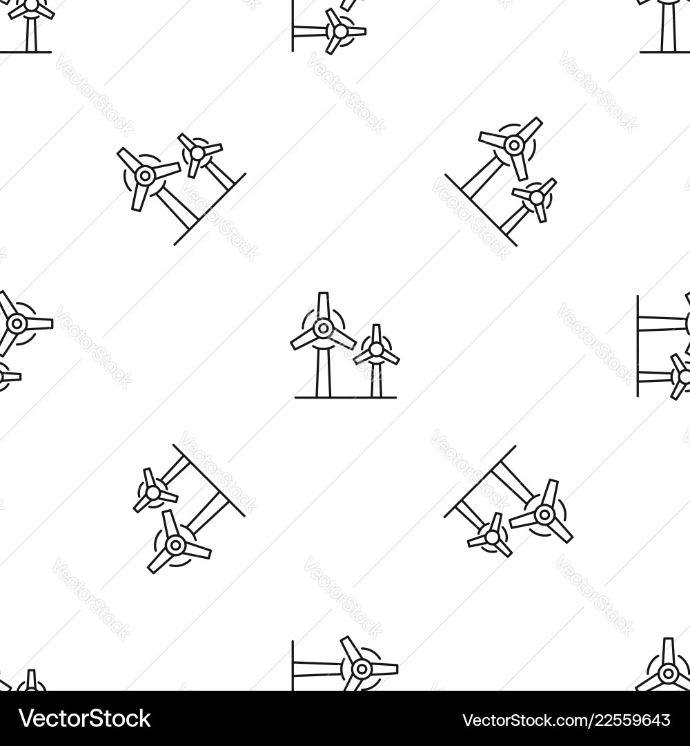 Wind power plant pattern seamless Royalty Free Vector Image